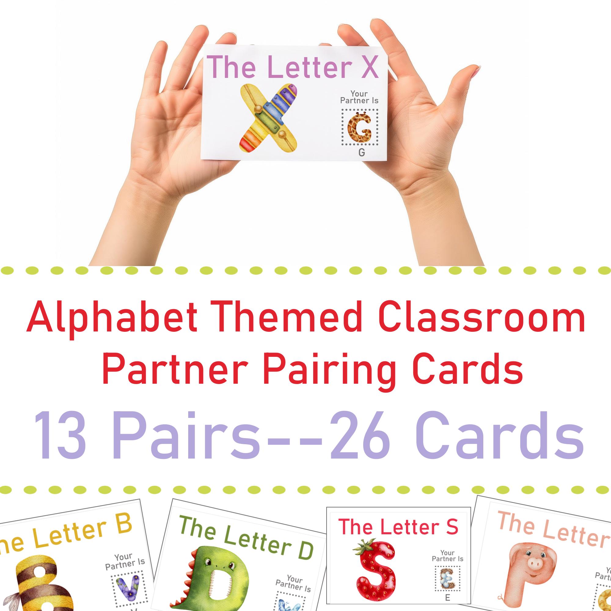 Alphabet Classroom Partner Cards: 13 Pairs (printable PDF) - Etsy