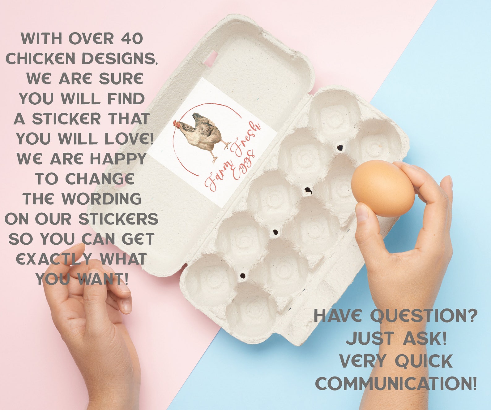 Personalized Chicken Egg Stickers/ Carton Labels/ Farm Egg - Etsy