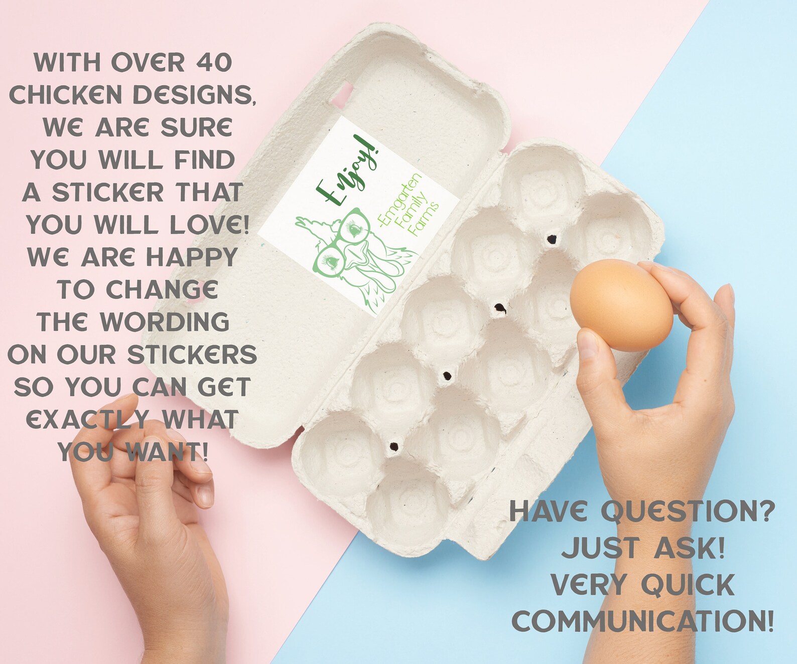 Personalized Chicken Egg Stickers/ Carton Labels/ Farm Egg | Etsy