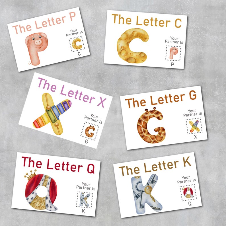 Alphabet Classroom Partner Cards: 13 Pairs (printable PDF) - Etsy