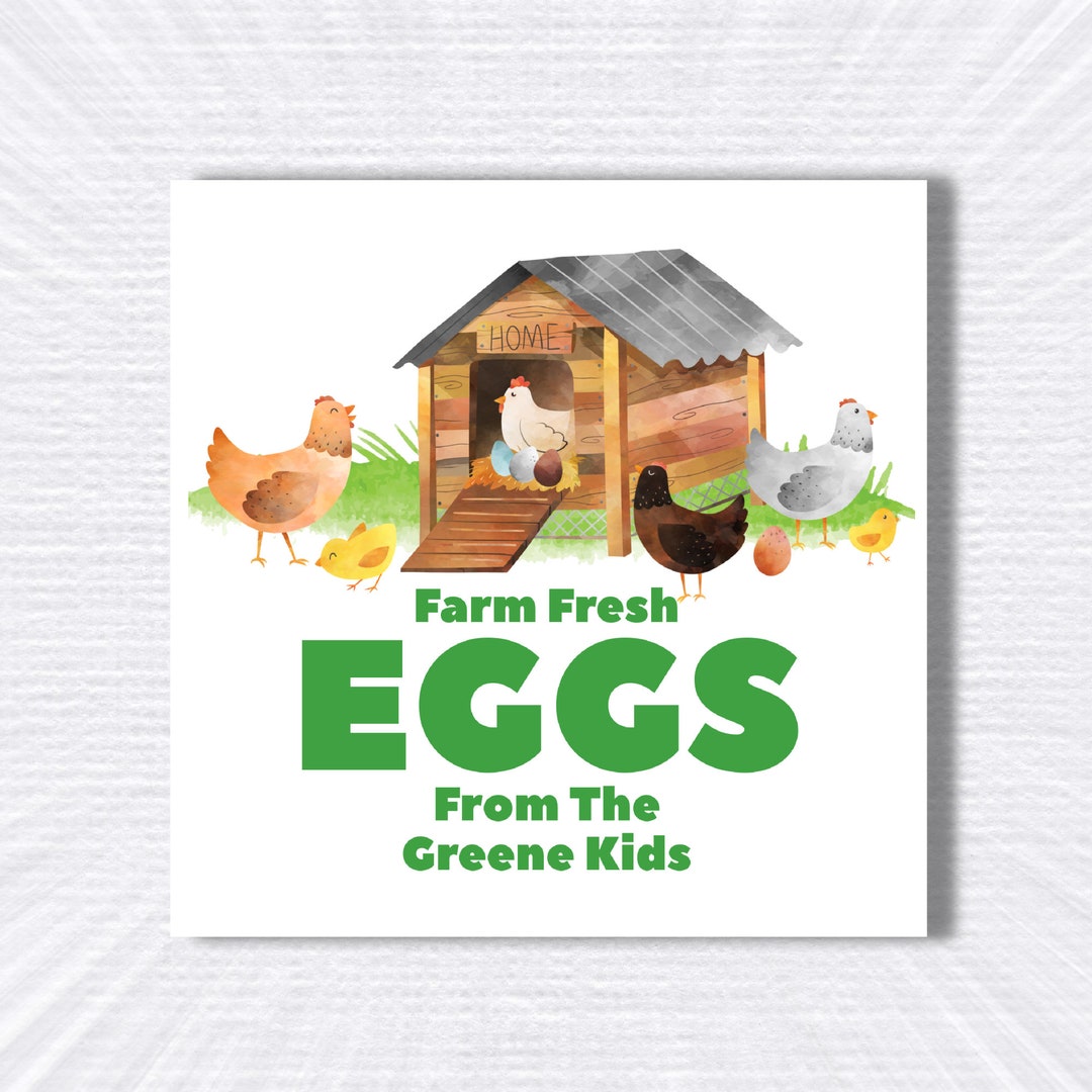 Personalized Chicken Egg Stickers/ Carton Labels/ Farm Egg Labels ...