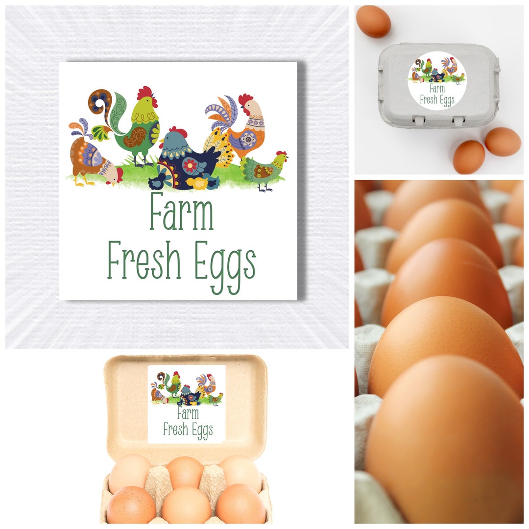 Personalized Chicken Egg Stickers/ Carton Labels/ Farm Egg Labels ...
