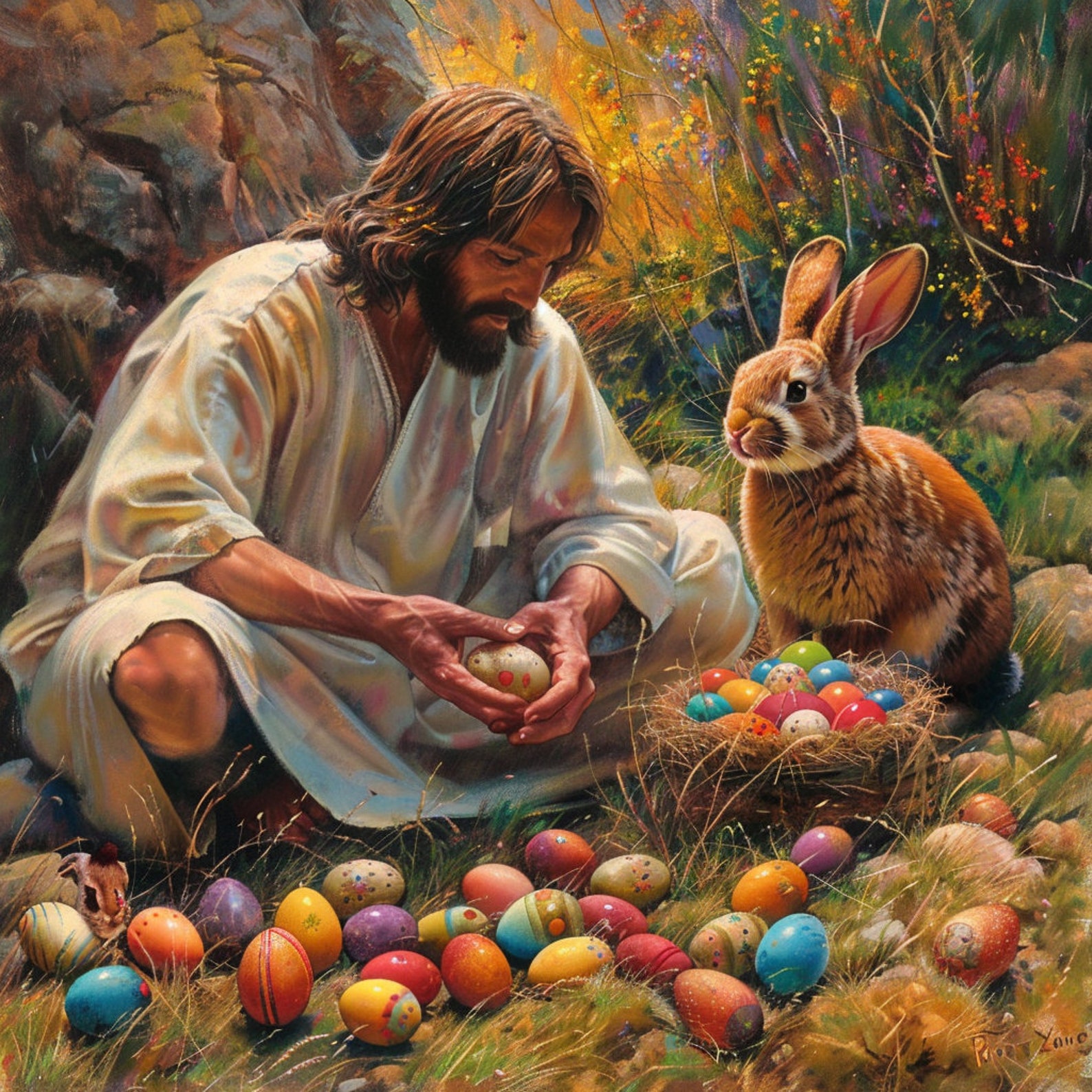 Printable Easter Cards, Jesus Creating the Easter Bunny & Dying Easter ...