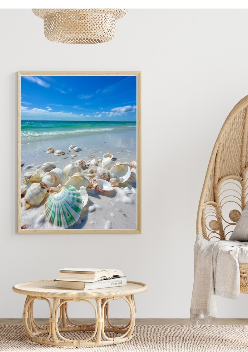 Sea Shells on the Sea Shore Destin Florida Coastal Theme Wall Art Set ...