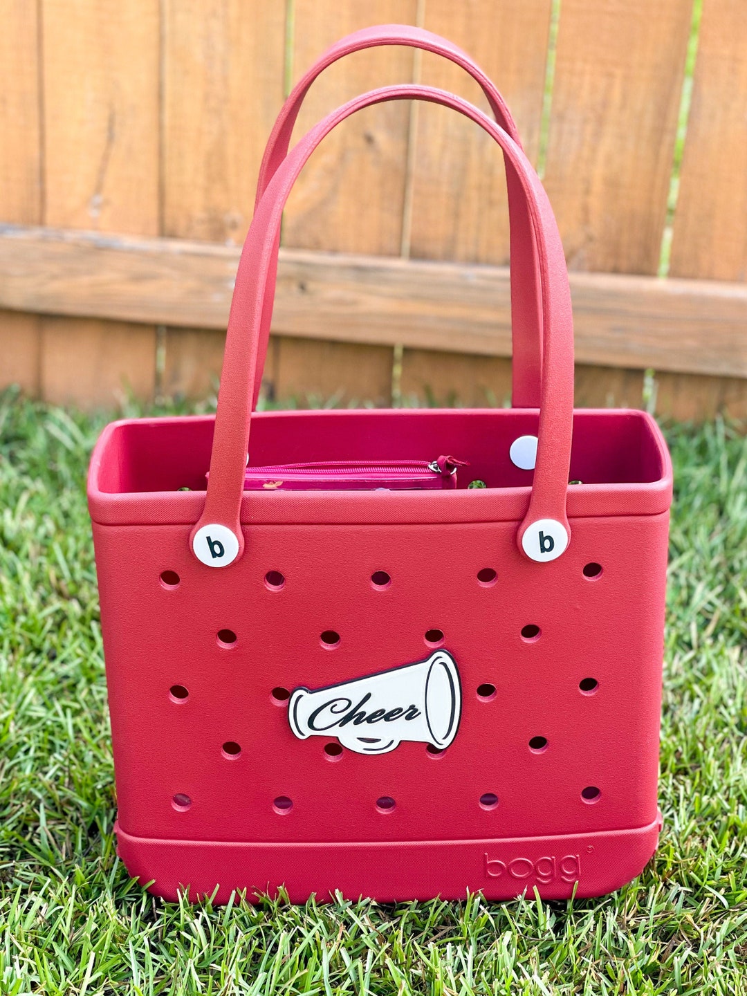 Cheer Megaphone Cheerleading Bag Charm, Water Resistant Bogg Bag ...