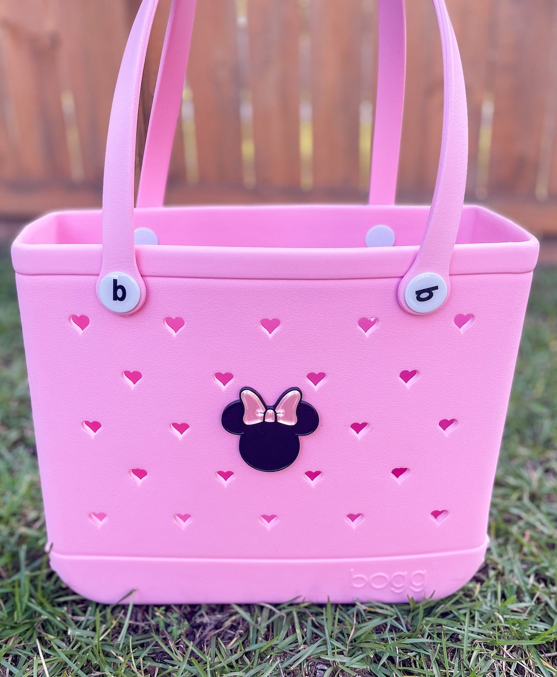 Minnie Mouse Pink Bow Bag Charm Water Resistant Bogg Bag - Etsy