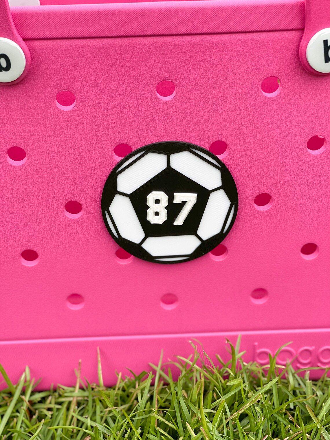 Soccer Ball Bag Charm Water Resistant Bogg Bag Accessories - Etsy