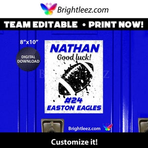 Personalized Football Poster Locker Sign and Hotel Door Sign - Etsy