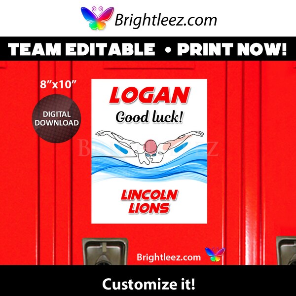 Swim Team Poster - Etsy
