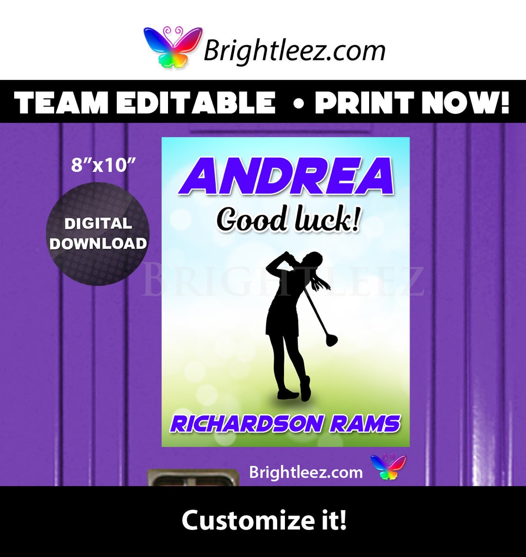 Personalized Golf Locker Sign and Hotel Door Sign for Girls Team ...