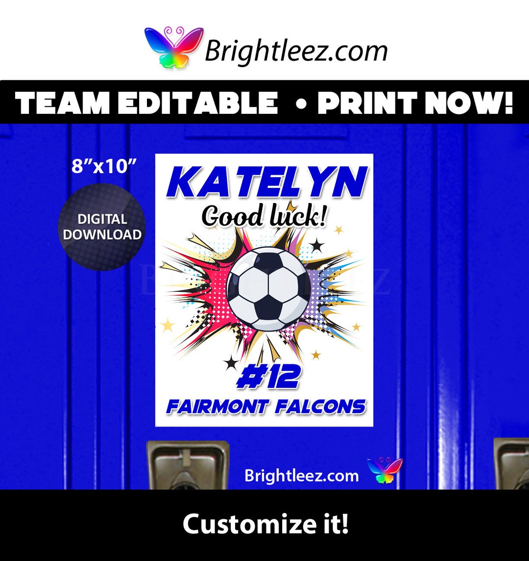 Personalized Soccer Locker Sign and Hotel Door Sign in Starburst Style ...