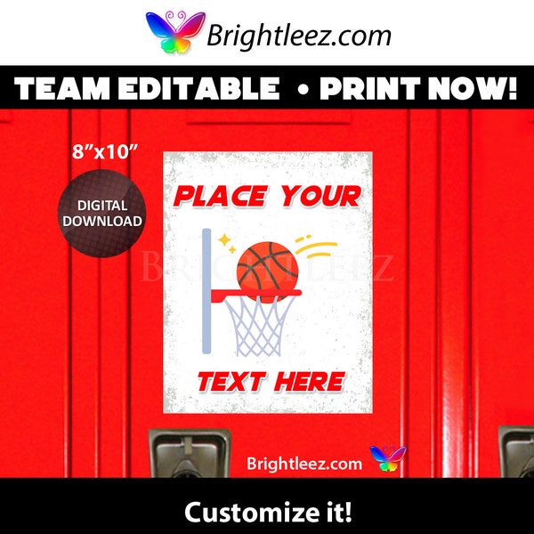 Printable Basketball Locker Signs - Etsy