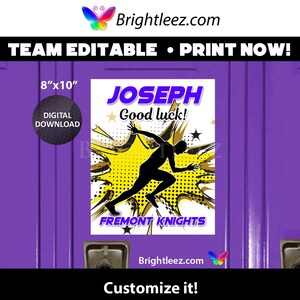 Track and Cross Country Poster, Locker Sign & Hotel Door Sign With Male ...