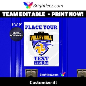 Personalized Volleyball Locker Sign and Hotel Door Sign in Logo Style ...