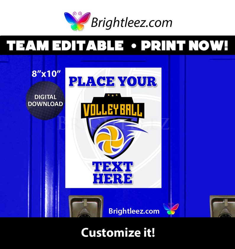 Personalized Volleyball Locker Sign and Hotel Door Sign in Logo Style ...