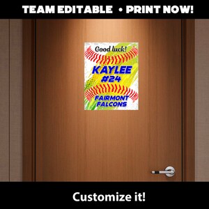 Personalized Softball Locker Sign and Hotel Door Sign in Grunge Style ...