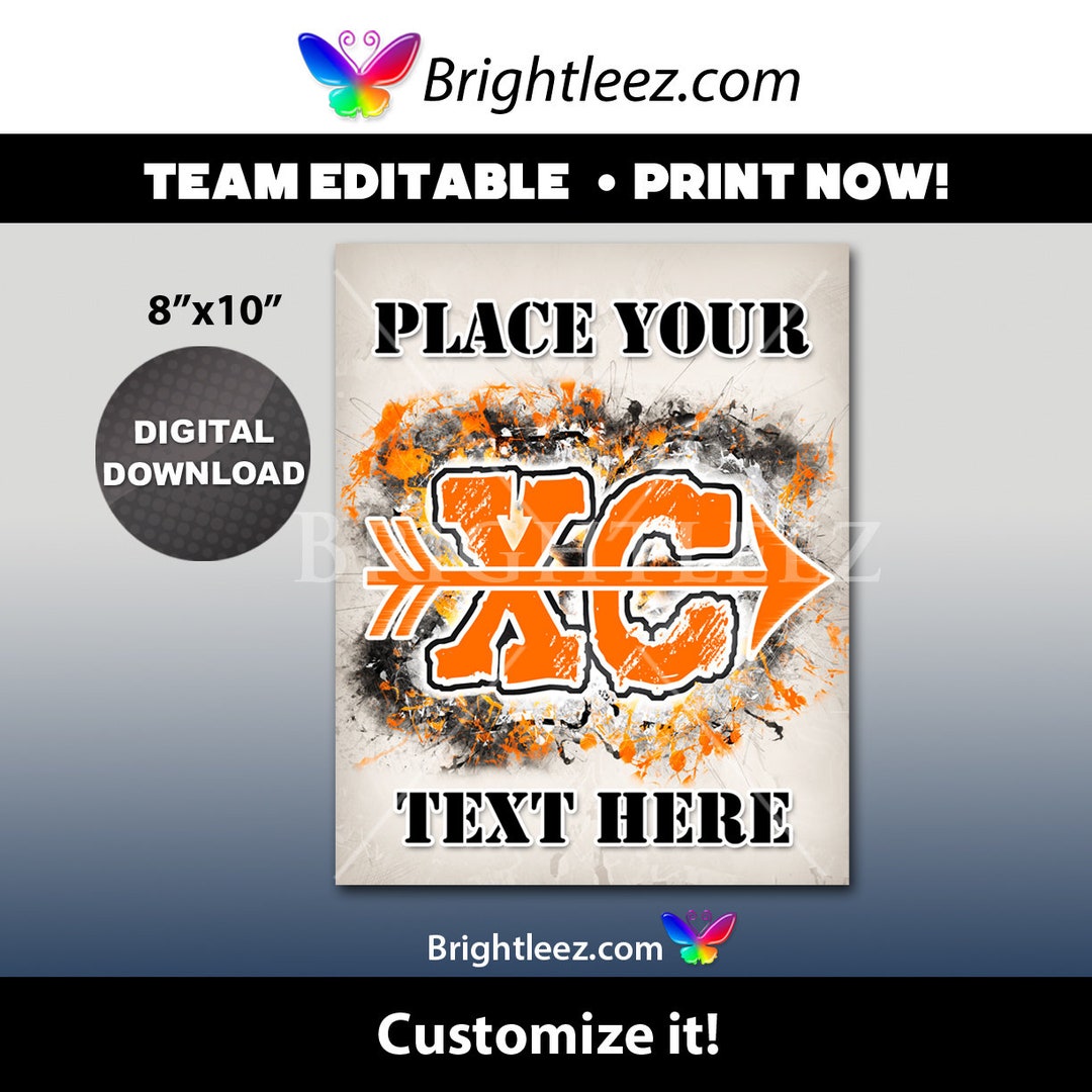 Personalized Orange Cross Country Poster Locker Sign and - Etsy