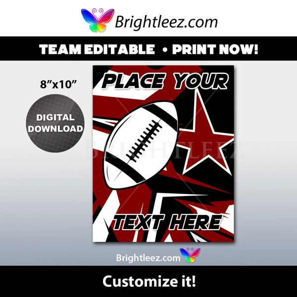 Printable Football Locker Poster - Etsy