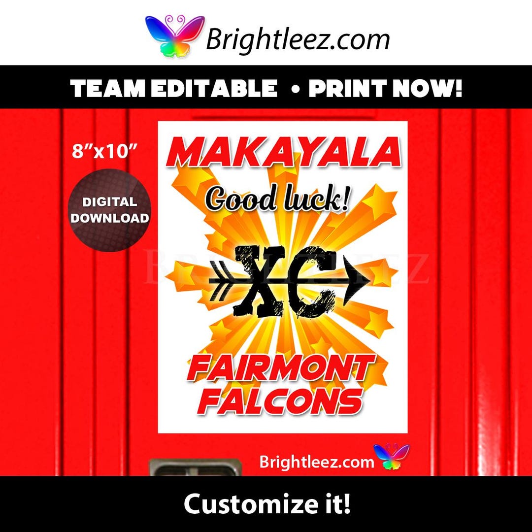 Personalized Cross Country Poster, Locker Sign & Hotel Door Sign With ...