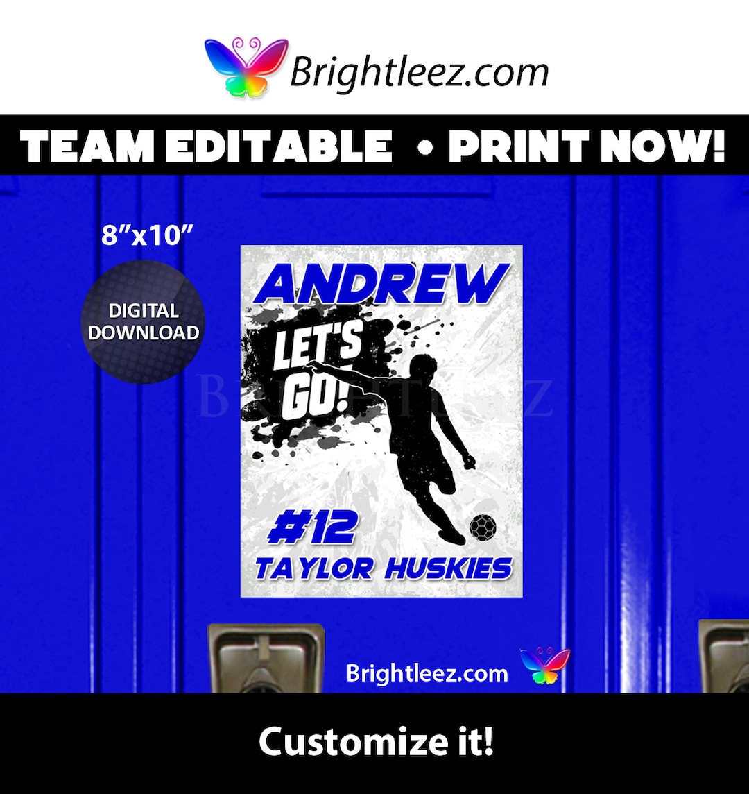 Personalized Soccer Locker Sign and Hotel Door Sign With Boy and Game ...