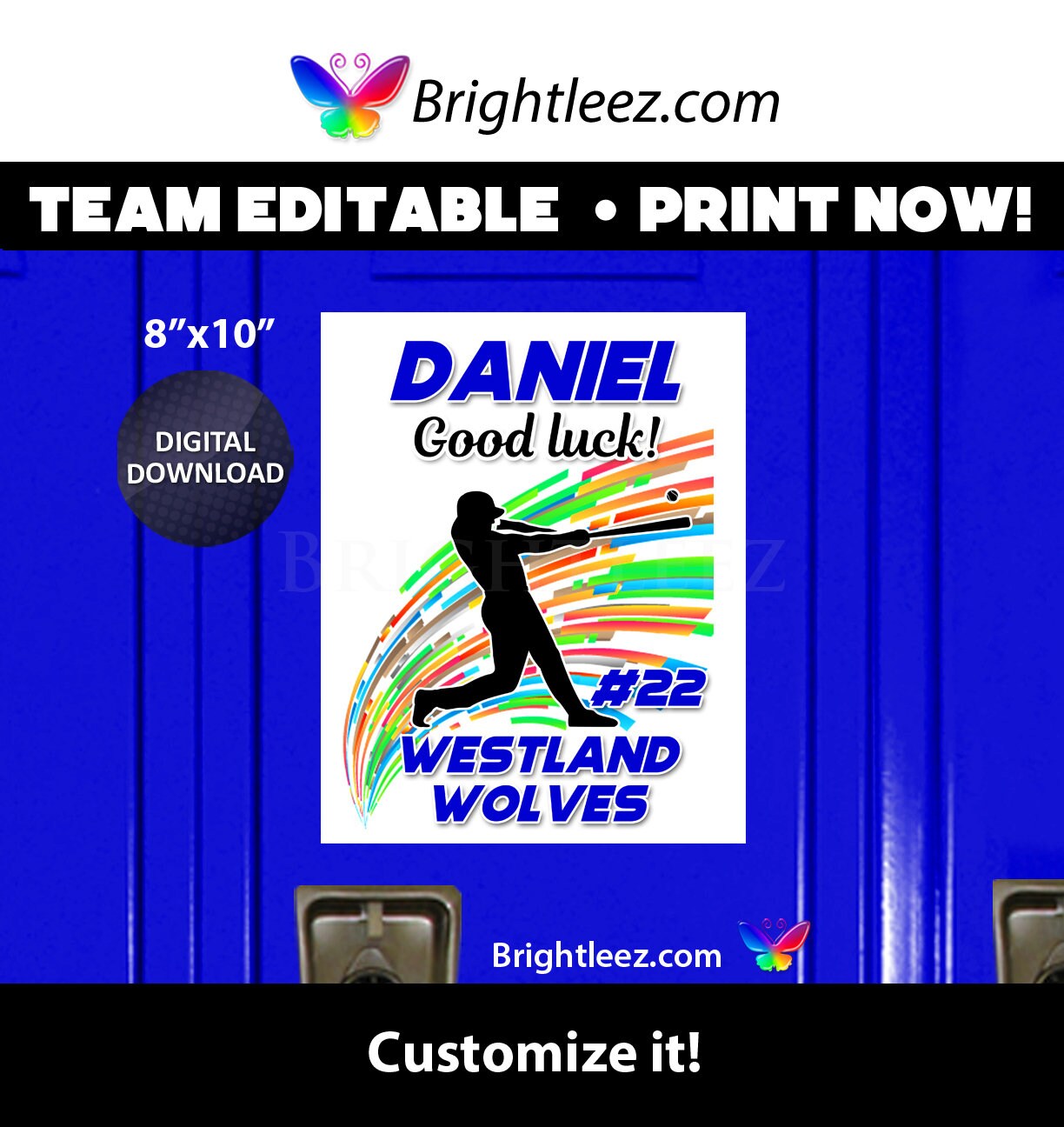 Personalized Baseball Poster Locker Sign and Hotel Door Sign - Etsy