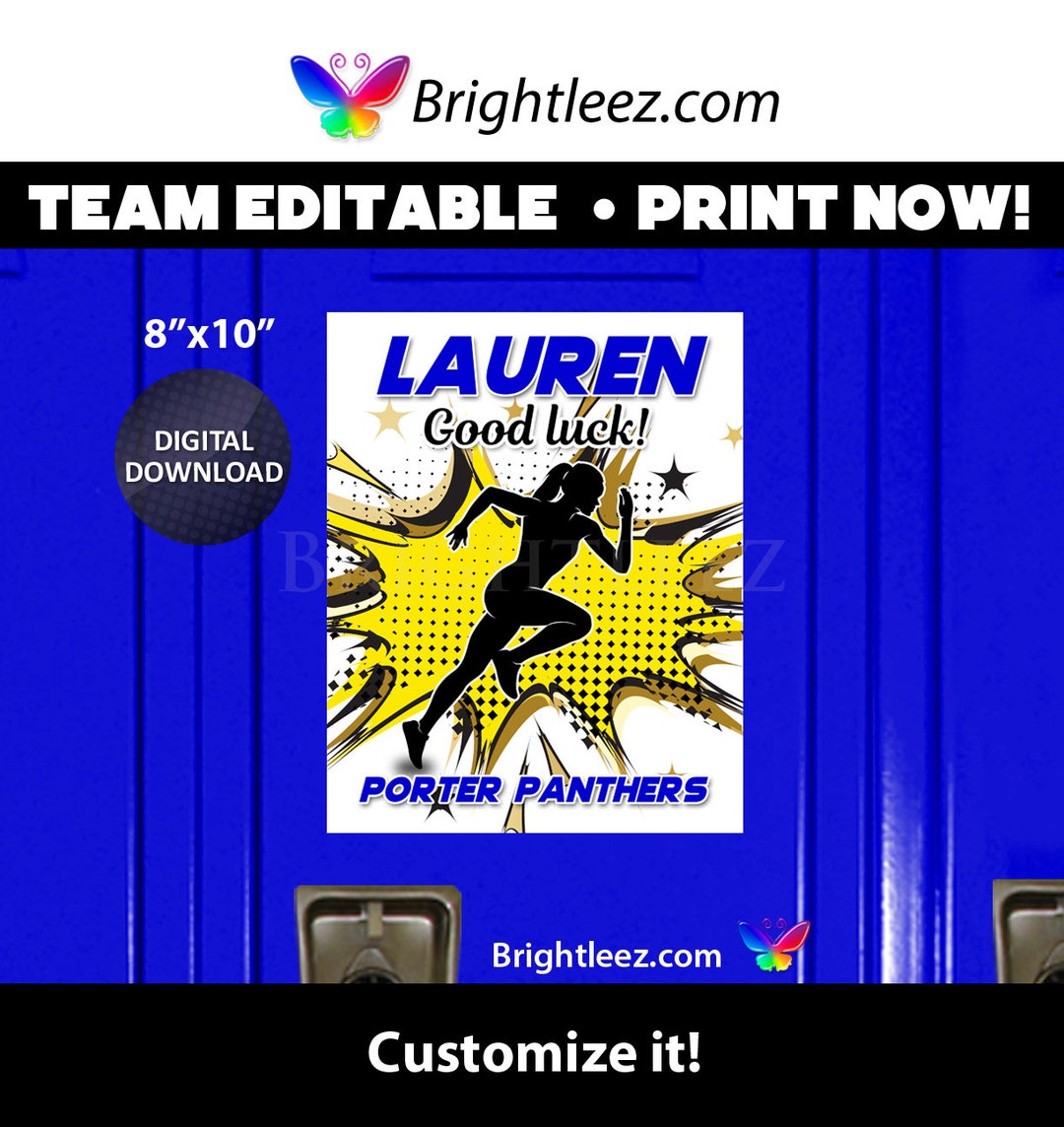 Track and Cross Country Poster, Locker Sign & Hotel Door Sign With ...