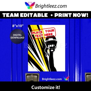 Personalized Football Poster, Locker Sign, Hotel Door Sign to ...