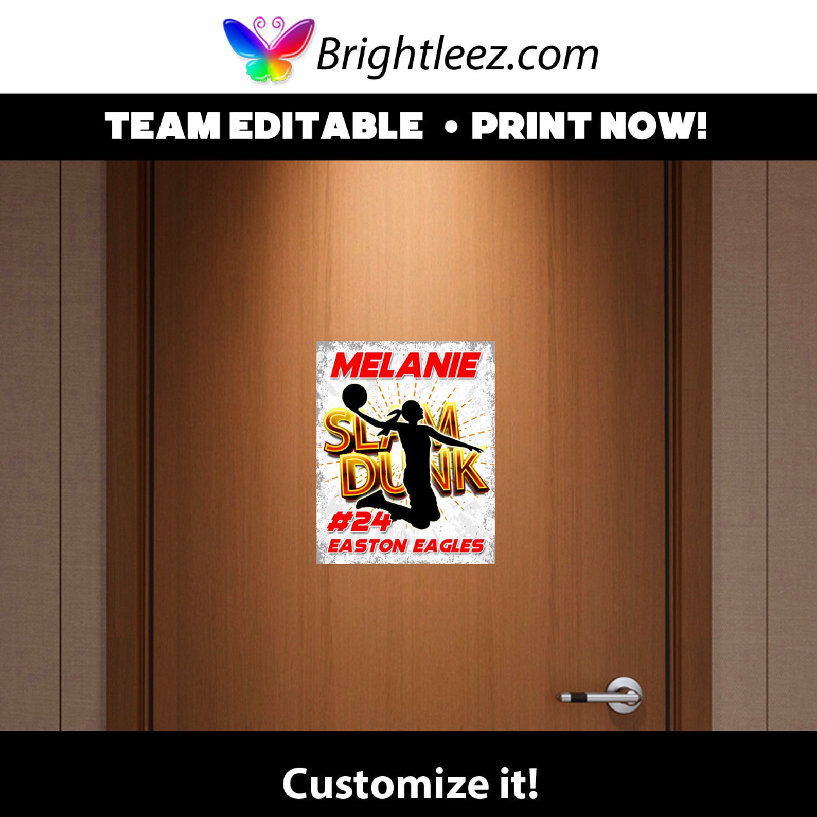 Personalized Girls Basketball Poster, Locker Sign and Hotel Door Sign ...