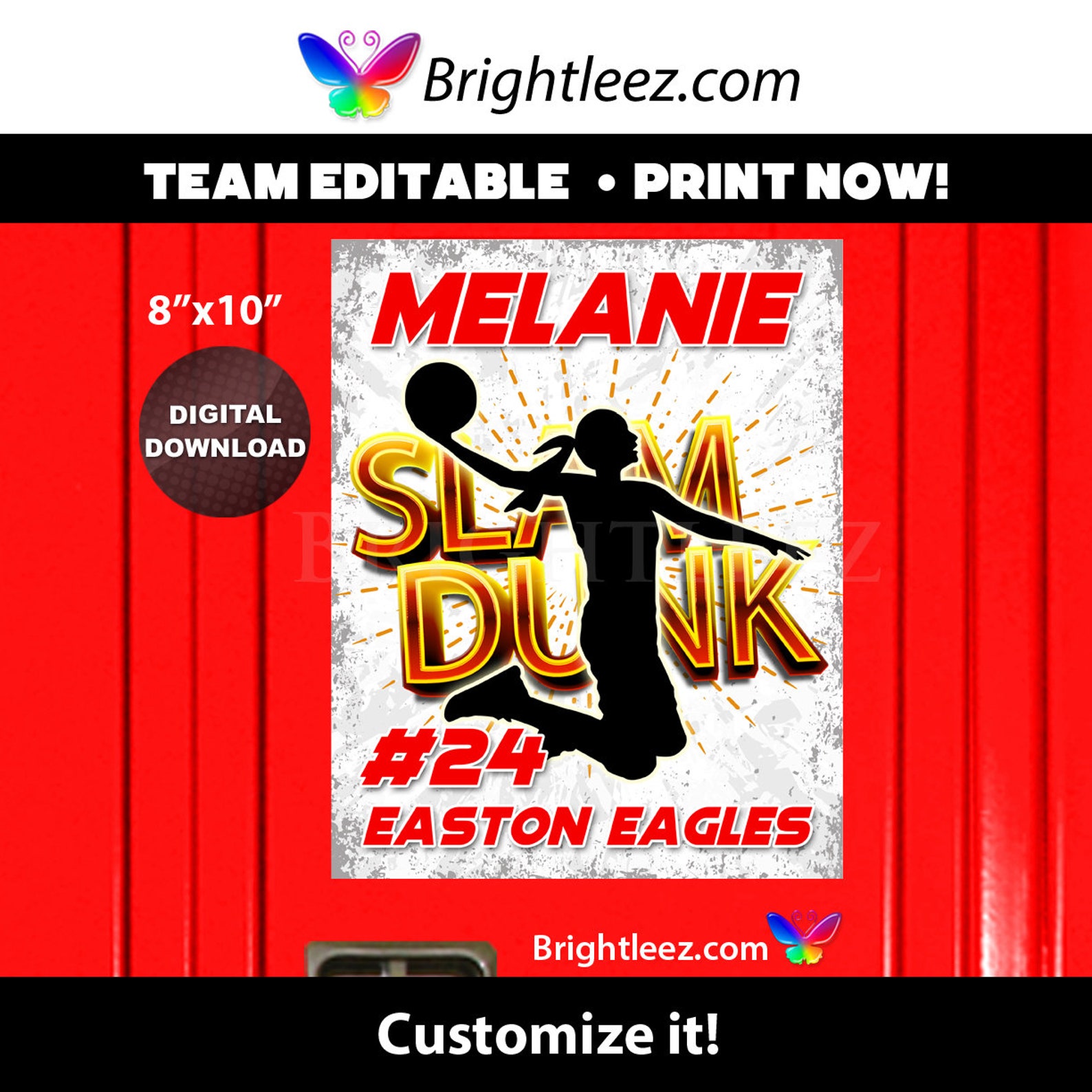 Personalized Girls Basketball Poster, Locker Sign and Hotel Door Sign ...