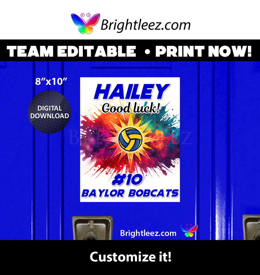 Personalized Volleyball Locker Sign and Hotel Door Sign With Colorful ...