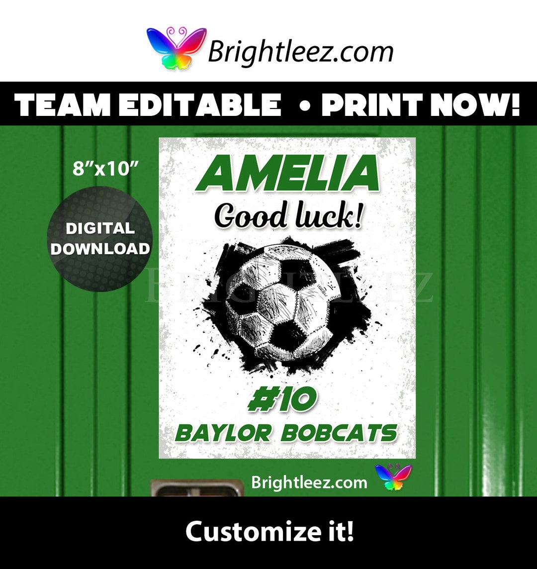 Personalized Soccer Locker Sign and Hotel Door Sign in Grunge Paint ...