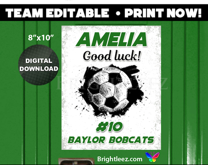 Personalized Soccer Locker Sign and Hotel Door Sign in Grunge Paint ...