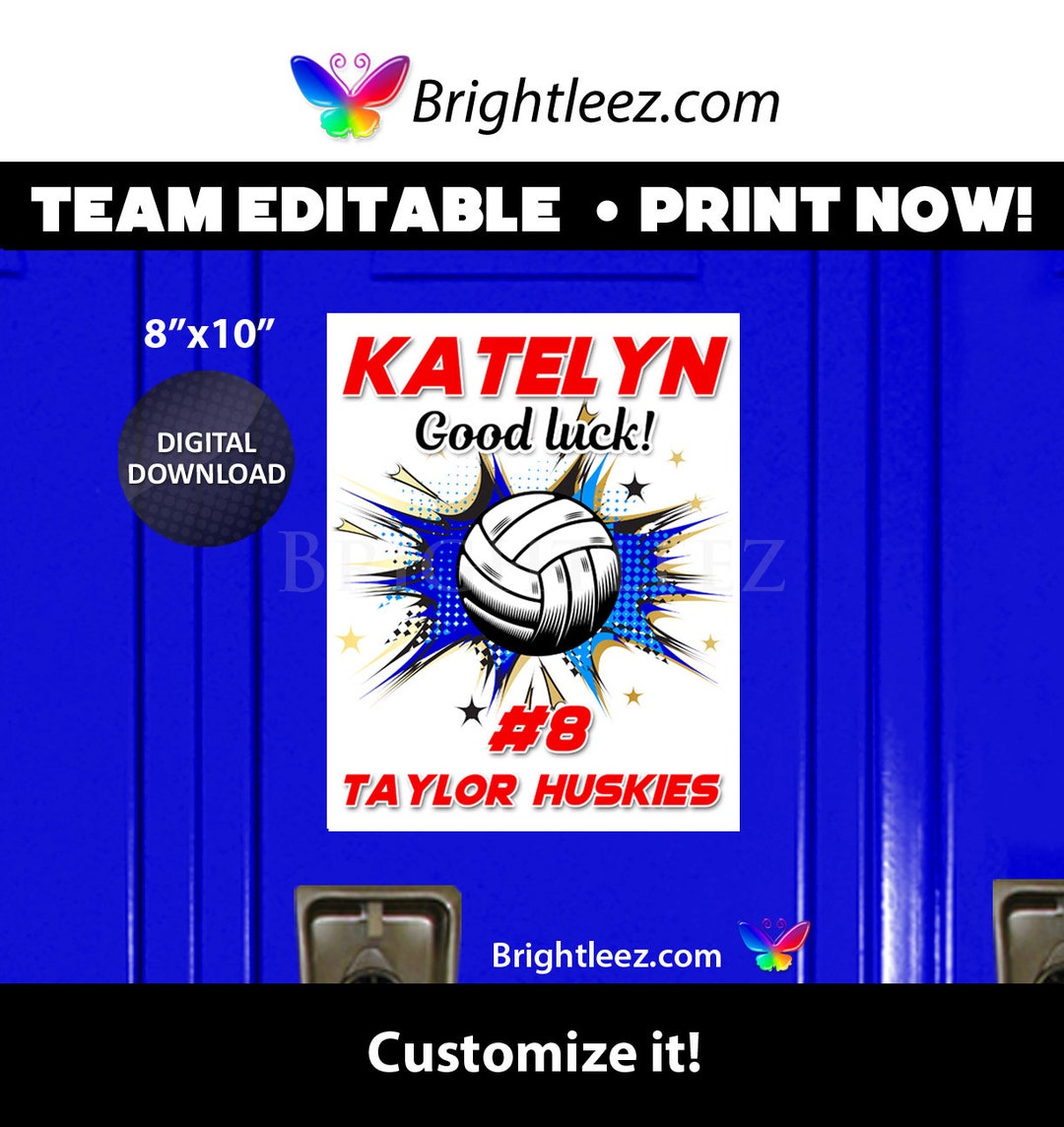Personalized Volleyball Locker Sign and Hotel Door Sign With Explosion ...