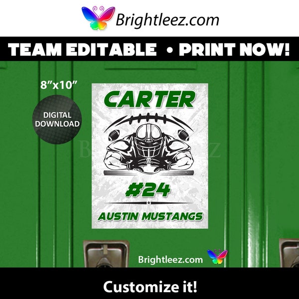 Football Locker Template - Etsy