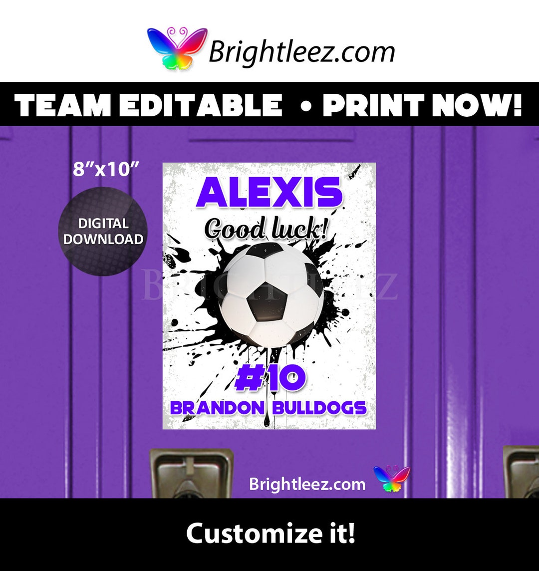 Personalized Soccer Locker Sign and Hotel Door Sign in Splash Paint ...