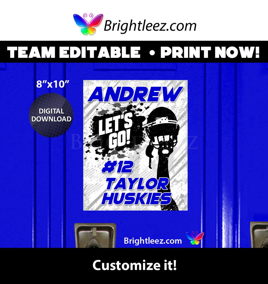 Personalized Football Poster, Locker Sign and Hotel Door Sign With ...