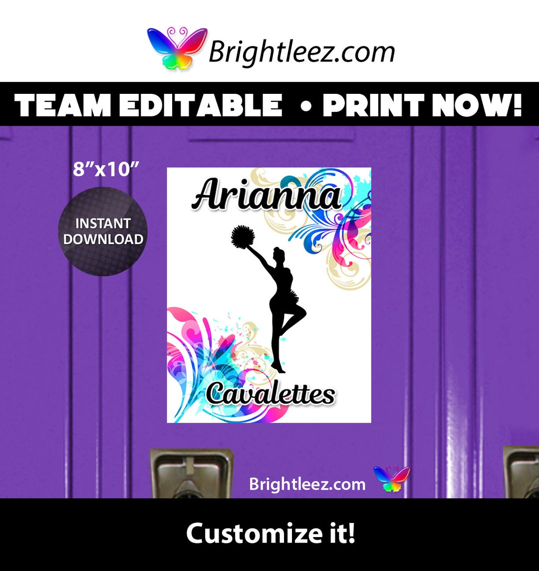 Personalized Dance Team Locker and Hotel Door Sign With Colorful Floral ...