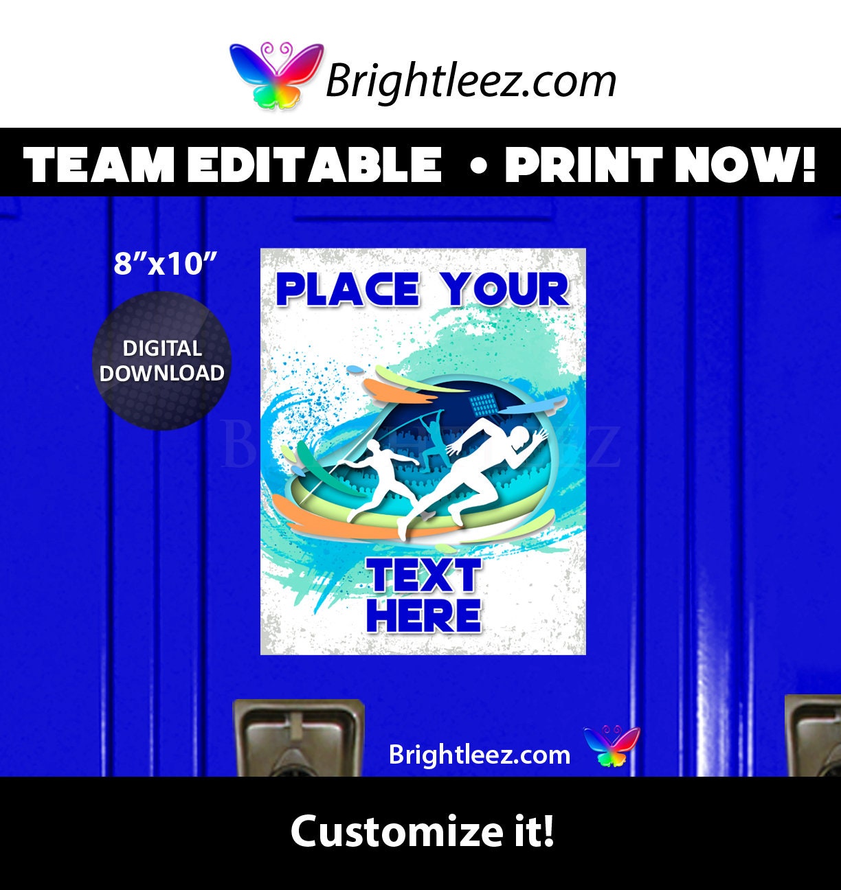 Personalized Track and Field Poster, Locker Sign and Hotel Door Sign in ...