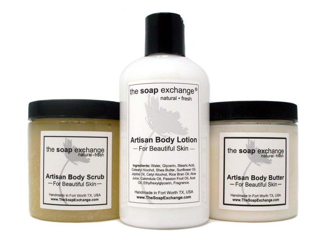 Skin Care Gift Set 3 Pc, Bath Set, Body Scrub, Body Lotion, Body Butter ...