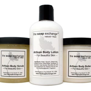 Skin Care Gift Set 3 Pc, Bath Set, Body Scrub, Body Lotion, Body Butter ...