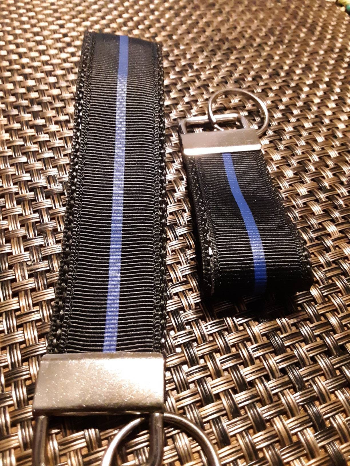 Thin Blue Line key fob / keychain | Etsy