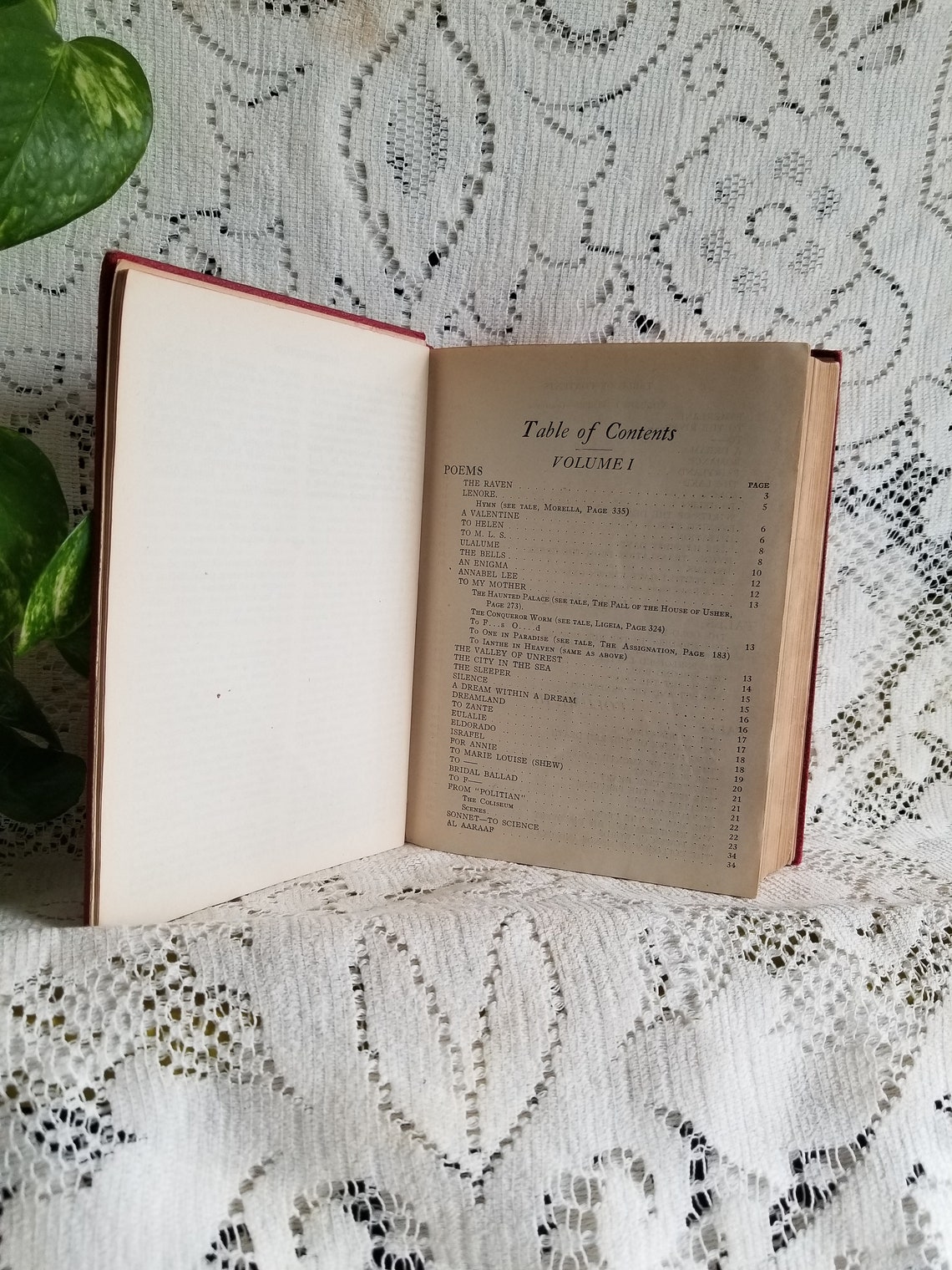 The Works of Poe Book Black Edition in Red Hard Cover Edgar | Etsy