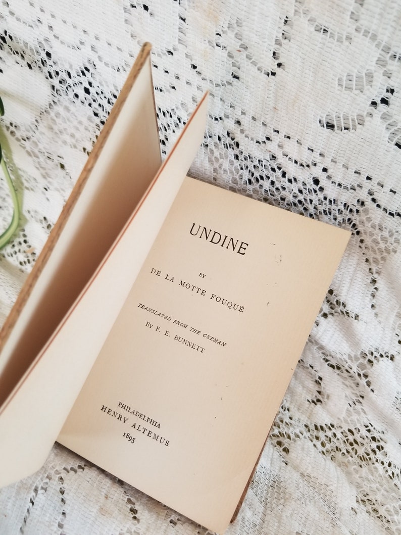 Antique Undine Fairy Tale Book by De La Motte Fouque Germanic - Etsy