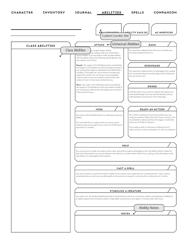 Form Fillable Chartacter Sheet 5e - Printable Forms Free Online
