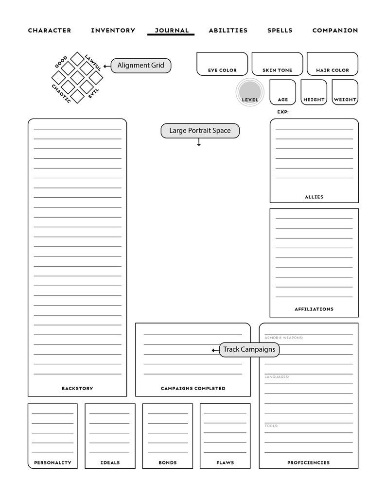 MONK-SPECIFIC D&D Character Sheet | Etsy