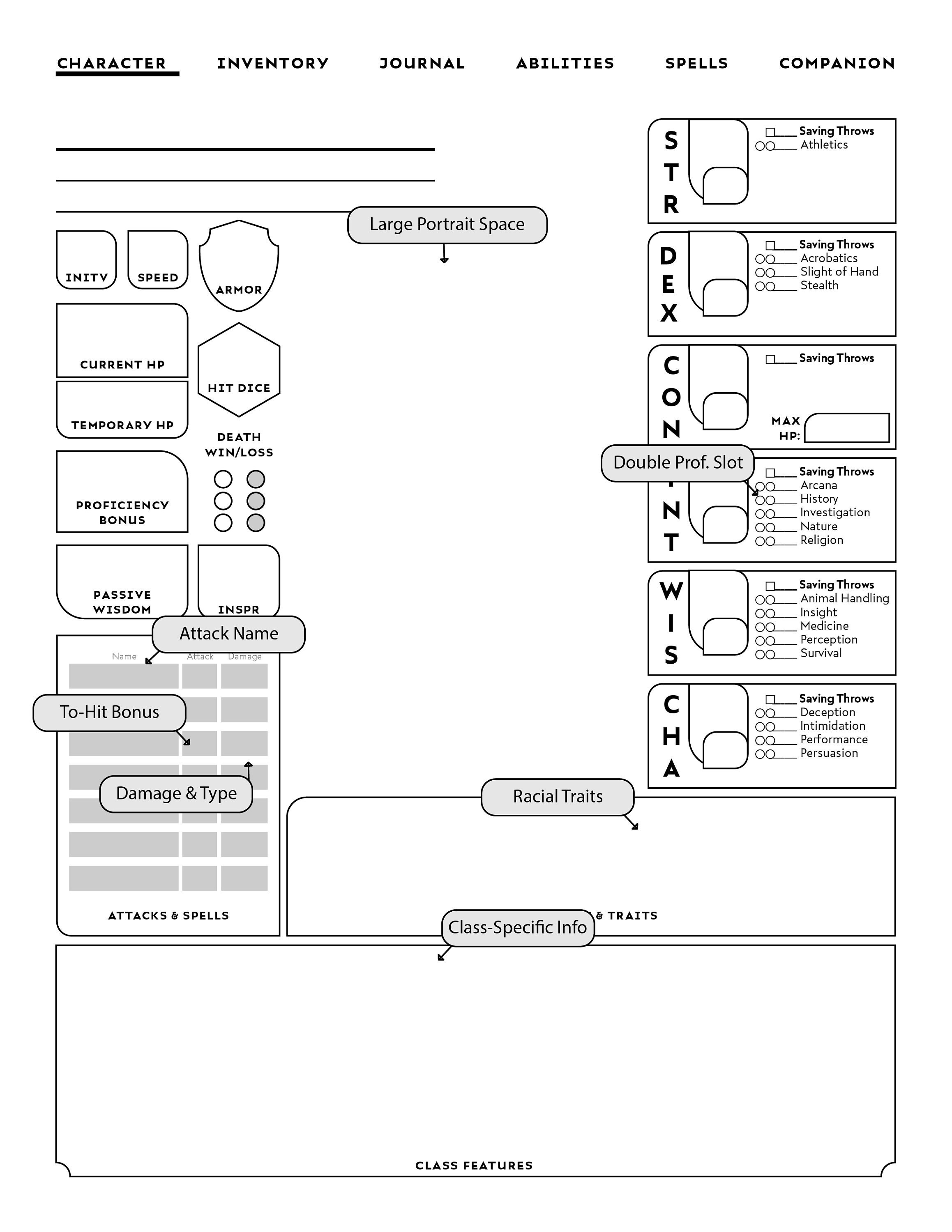 Form Fillable Generic Character Sheets Printable Forms Free Online