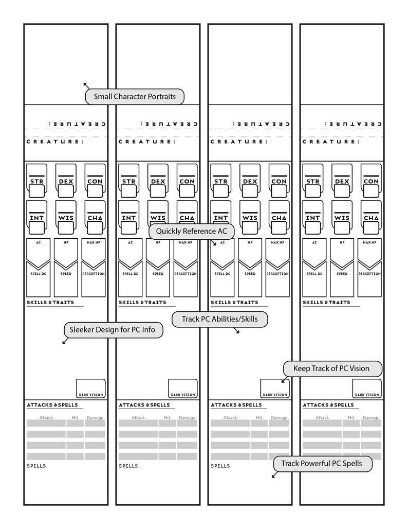 NEW Form-Fillable Initiative Trackers for D&D // Printable // | Etsy NEW Form-Fillable Initiative Trackers for D&D // Printable // | Etsy