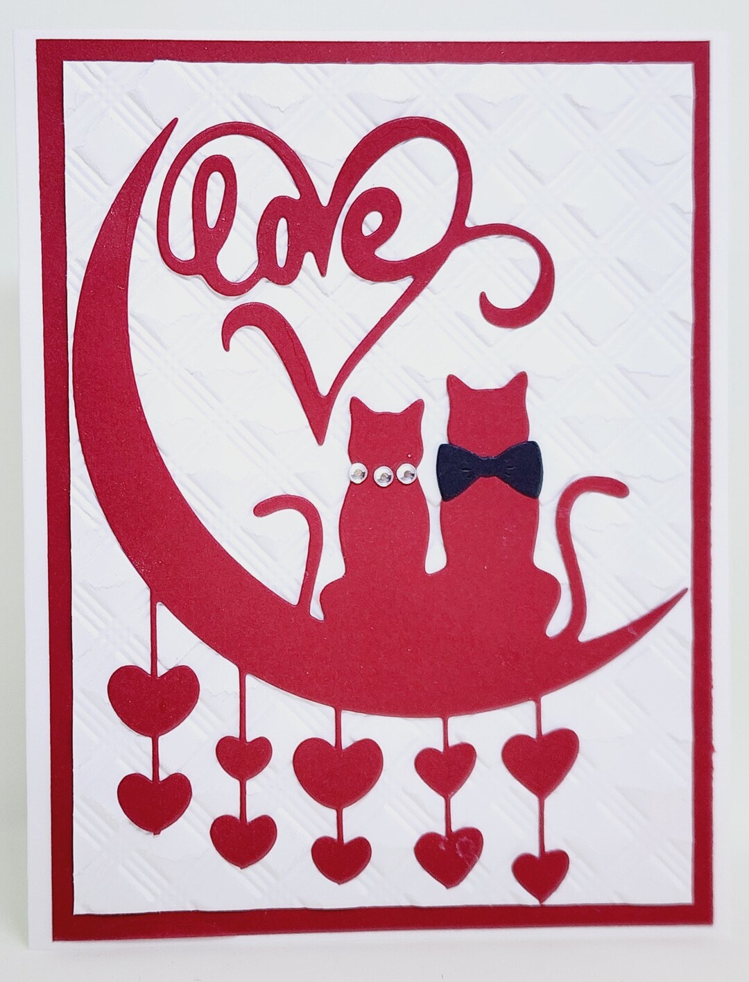 Valentines Day Card a Cat and Dog in Love With Bling and Bows! Cat and ...