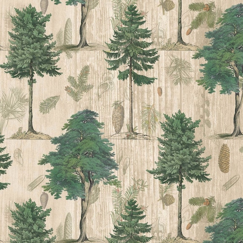 Tree Forest Fabric Wilderness Forest Outdoors Pine - Etsy