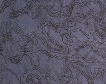 Moon Topography Fabric Over the Moon by Abbyhersey Blue White Space ...